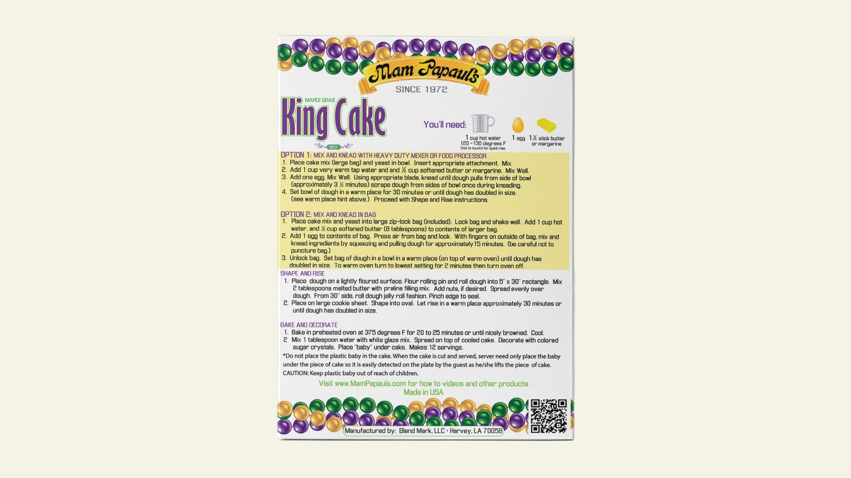 King Cake Mix – Mam Papaul's