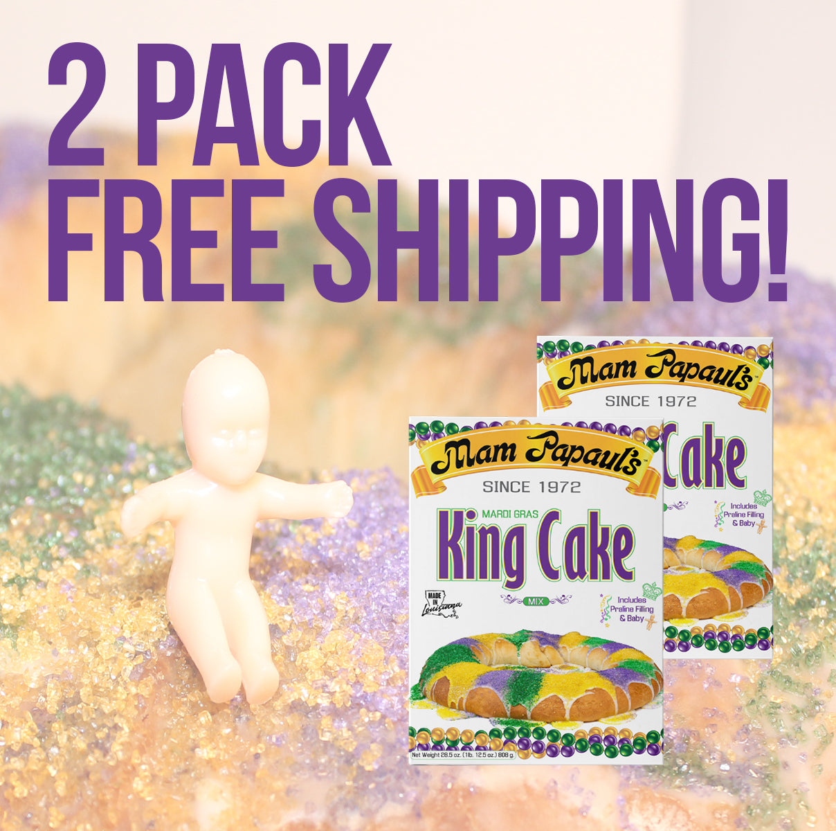 King Cake 2pk FREE SHIPPING! – Mam Papaul's